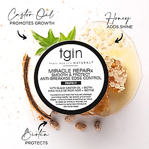 Thank God It's Natural tgin Miracle RepaiRx Smooth & Nourish Edge Control for For Damaged Hair - Repair - Protect - Restore - 4 ounces