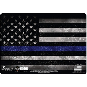 EDOG Cerus Gear Thin Blue Line Law Enforcement Promat Honoring Those That Serve & Sacrafice for Us Everyday Pistol Cleaning 12x17 Padded Gun-Work Surface Protector Mat Solvent & Oil Resistant