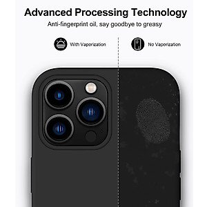 HOOMIL Silicone Case for iPhone 14 Pro 6.1-Inch, Skin-Friendly Soft Touch Cover, Anti-Scratch Microfiber Lining, Black