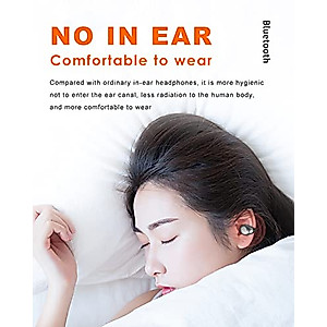Open Ear Bone Conduction Earbuds Open Ear Clip on Headphones Wireless Bluetooth Bone Conducting Earphones Gym Sport Running Workout Ear Buds Comfortable Lightweight Earclip for Small Ear Canals Red