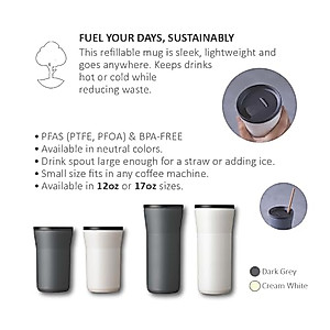 KYOCERA 17 oz Ceramic Coated Tumbler with Lid - Dark Gray