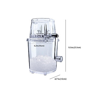 MYBAQ,Ice Crusher Machine,Shave Ice Machines,Manual Ice Shaver,Manual Ice Crusher,Ice Crushers for Home Use,6.2 "L X 6.2 "W X 9.3" H,Ideal for Family Gatherings, Picnics, Parties