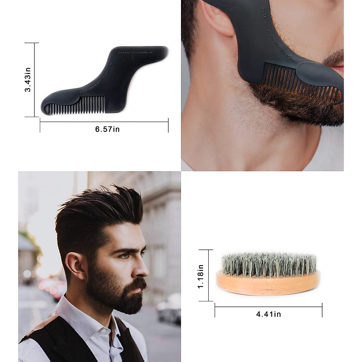 SILLUN Beard Bib Apron Beard Catcher for Shaving, Beard Brush Beard Comb Beard Scissors Beard Kit for Men, Gifts for Men Dad Husband, Gifts for Fathers, Christmas Gifts Valentines Day Gifts for Him