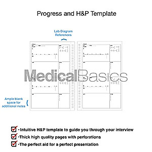 Progress & H&P + 4 Day SOAP Notebook - Progress Note + Medical History and Physical notebook, 50 templates with perforations