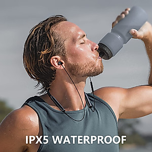 TANGMAI N6 Neckband Bluetooth 5.0 Headphones with Microphones, Bluetooth Earbuds with Deep Bass HiFi Stereo, 24H Playtime, Portable Magnetic Wireless Earphones, Clear Calls, Lightweight Fit -Black