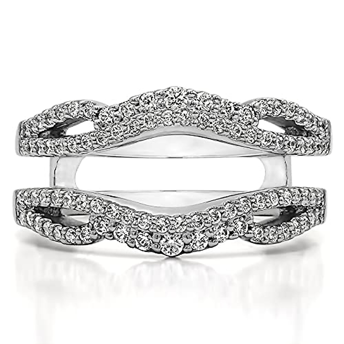 TwoBirch 0.57 Ct. Double Infinity Wedding Ring Guard Enhancer in Sterling Silver (CZ or MOISSANITE) (Moissanite, 5)