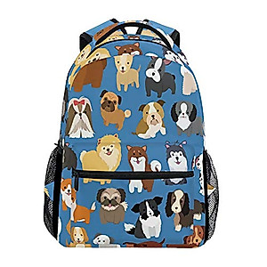 Wamika Funny Cartoon Dog Paw Backpack Bookbags Daypack School Supplies for Students Girls Boys,Cute Puppy Animal Flowers Laptop Bookbag Shoulder Bag Travel Sports for Men Women