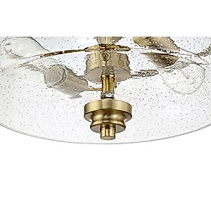 Craftmade 50552-FB Bolden Clear Seeded Glass Shade Semi Flush, 2-Light 120 Watts, Flat Black