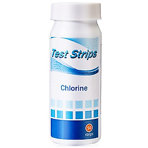 SuperCheck Chlorine Test Strips, 0-750 ppm, 50 Count, Chlorine Test Strips for Food Service, Measure Chlorine Contents in Sanitizing Solutions, Sanitizer Test Strips Food Service, Bleach Test Strips