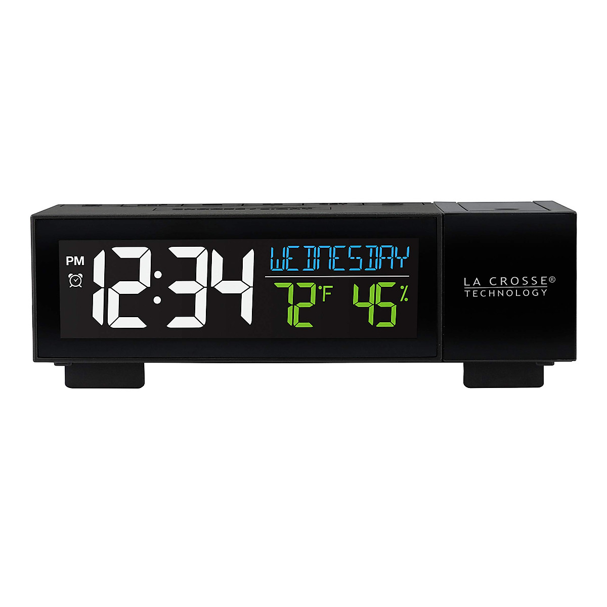 La Crosse Technology 616-1950-INT Pop-Up Bar Projection Alarm Clock with USB Charging Port