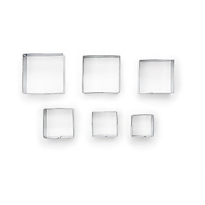 Fox Run, 1 x 2.75 x 2.75 inches, Square Cookie Cutter Set