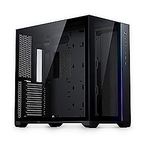 MagniumGear (MG-NE620Q_DBK02) NEO Qube 2, Dual Chamber ATX Mid-Tower, Digital-RGB Lighting, Front I/O USB Type C, Tempered Glass Panels, Black