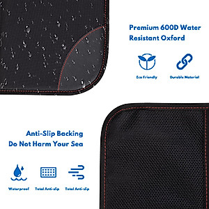 UMJWYJ Car seat Protector, 2Pack Car Seat Protectors for Child car seat - Large Particle Silica Gel Non-Slip Base Material + Waterproof 600D Fabric + 2 Storage Pockets