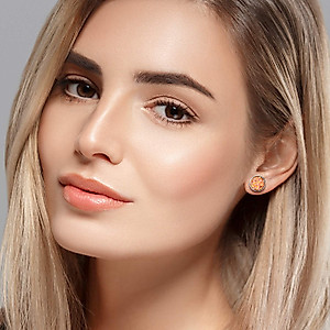 20 Pairs Druzy Stud Earrings Set Stainless Steel Earrings Pierced Earrings Jewelry for Women(Round)