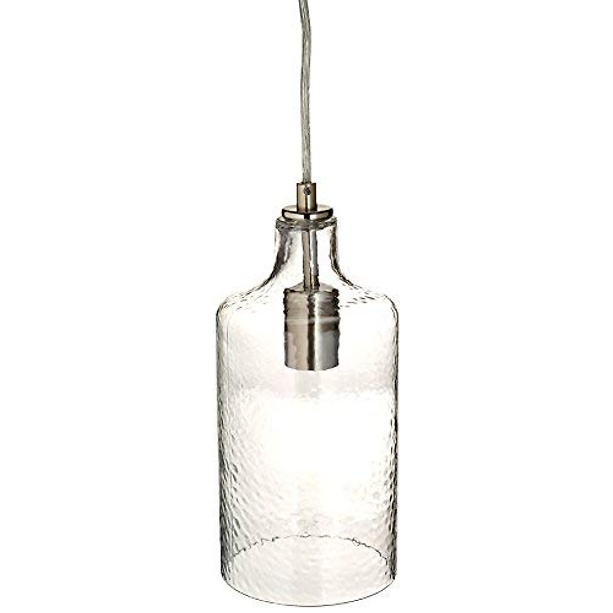Westinghouse Lighting 6329000 One-Light Indoor Mini Pendant, Brushed Nickel Finish with Clear Textured Glass