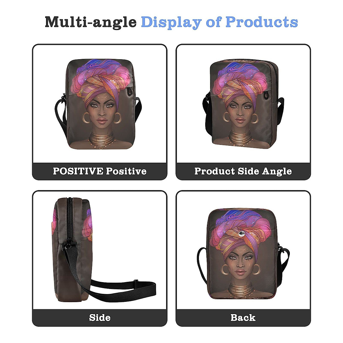 ALAZA Crossbody Phone Bag African American Woman(24) Small Messenger Shoulder Bag Cash Handbag Wallet Purse(228vb3b)