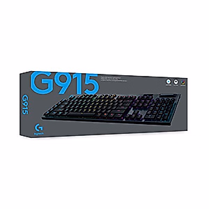 Logitech G915 LIGHTSPEED RGB Mechanical Gaming Keyboard, Low Profile GL Tactile Key Switch, LIGHTSYNC RGB, Advanced Wireless and Bluetooth Support - Tactile,Black