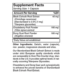 Holly Hill Health Foods, European Standardized Black Cohosh Extract Plus, 120 Capsules