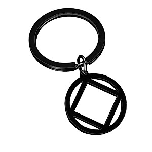 Recovery Gifts NA Jewelry Narcotics Anonymous Necklace Keychain 12 Step Addict Jewelry Recovery Sobriety Gift(NA Keychain Black)