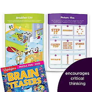 Highlights for Children Puzzle Fun 2025 Books for Kids Ages 6 and Up, 4-Book Set of Brain Teasers, Mazes, Word Puzzles and More Travel-Friendly Screen Free Kids Puzzles