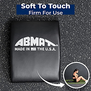 ABMAT Sit Up Mat- The Original Abdominal and Core Trainer Mat for Full Range of Motion Sit ups, Crunches and Ab Workouts Black Vinyl