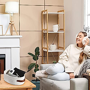 Geetery 4 Pcs Small Woven Basket Mini Cotton Rope Storage Basket with Handle Home Storage Basket for Organizing Cat Dog Toys Bin Cute Gift Baskets Empty for Nursery Room Kids Room