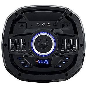 Rockville Go Party ZR10 Dual 10" Portable Wireless LED Bluetooth Speaker+UHF Mic