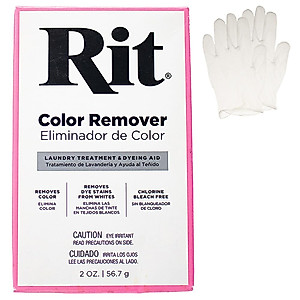 All Purpose Concentrated Rit Dye Powder Single Pack with Plastic Gloves for Clothing, Décor, and Crafts – Color Remover
