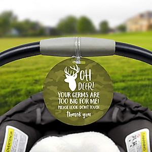 Camouflage Deer Stop No Touching Baby Car Seat Sign/Country Boy Stroller Tag/Camo Car Seat Accessory