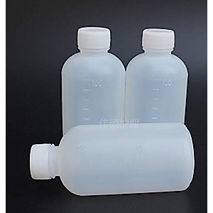 3PCS 100ML 3.4OZ White Empty Plastic Bottles with Screw Cap and Scale Solution Pills Potion Tablet Storage Holder Sealed Jar Refillable Durable Container Pot for Laboratory Household