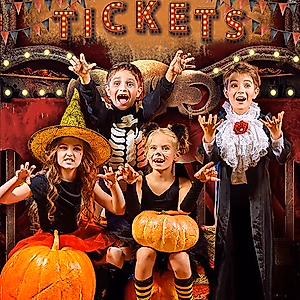 Preboun Halloween Evil Circus Door Cover, Halloween Door Decorations Bloody Creepy Carnival Banner Evil Circus Entrance Theme Door Cover Halloween Backdrop for Halloween Party Decorations, 71 x 35''