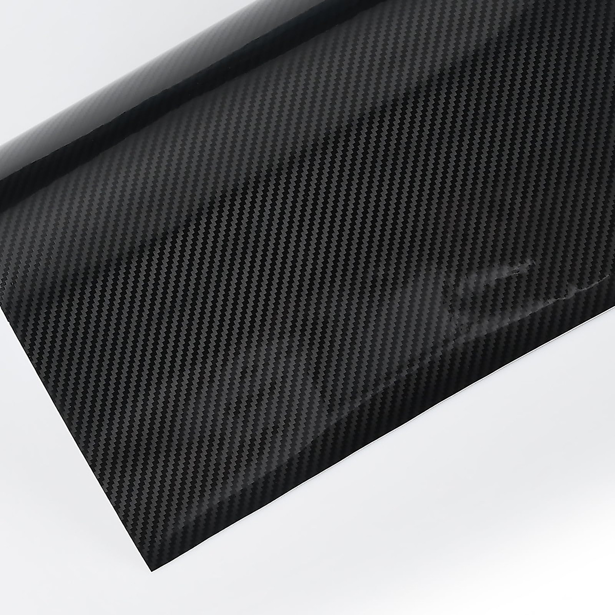 5D High Gloss Black Carbon Fiber Vinyl Roll 1ft x 5ft Bubble Free Air Release Automotive Car Wrap Film