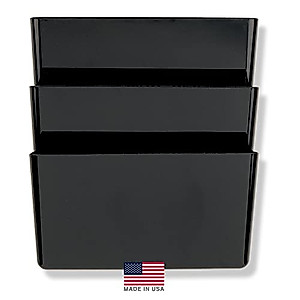 Officemate Letter Size Wall File, Recycled, Black, Set of 3 (26092)