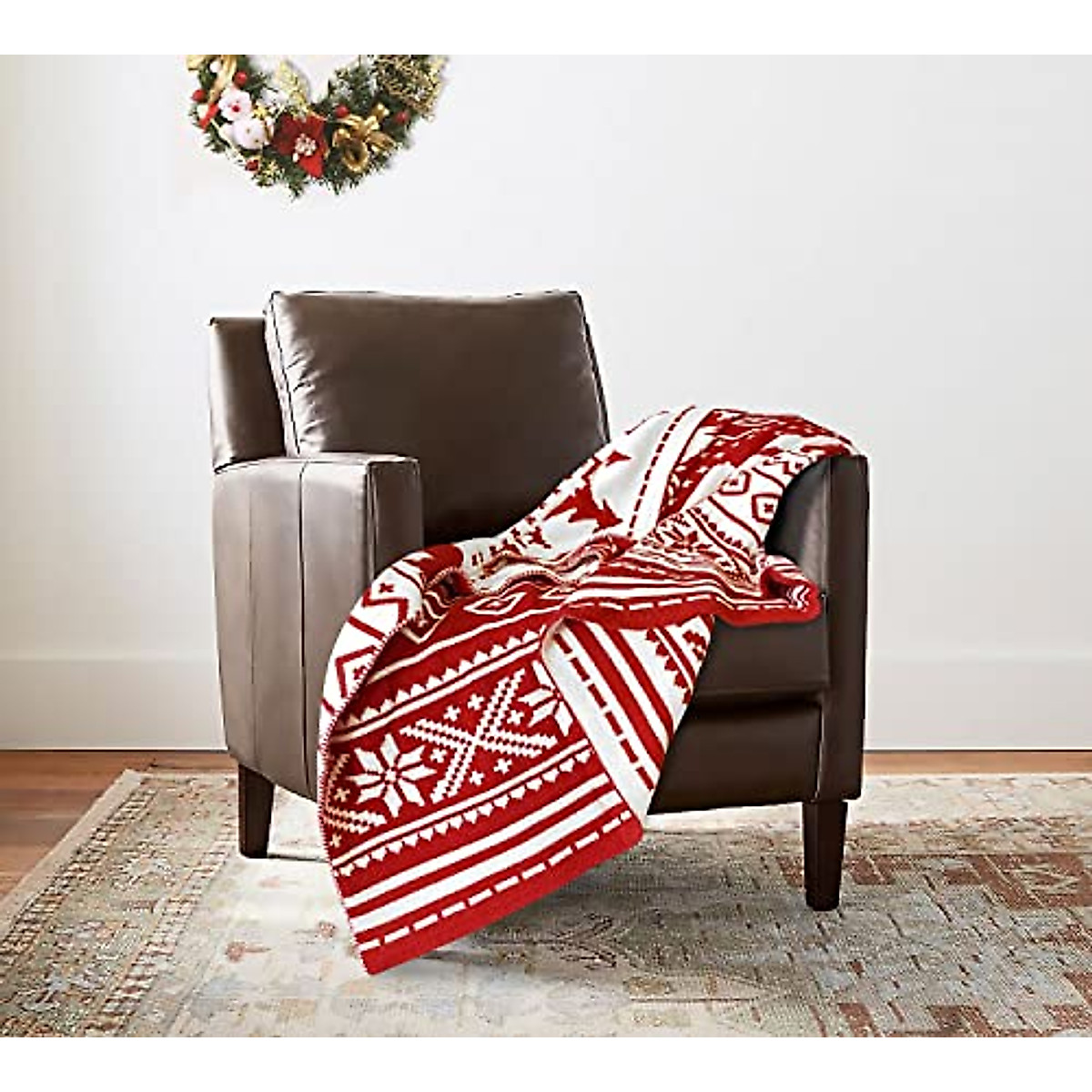FBTS Prime Throw Blanket 50x60 Inch Red Bear Christmas Blanket Throws for Couch Soft