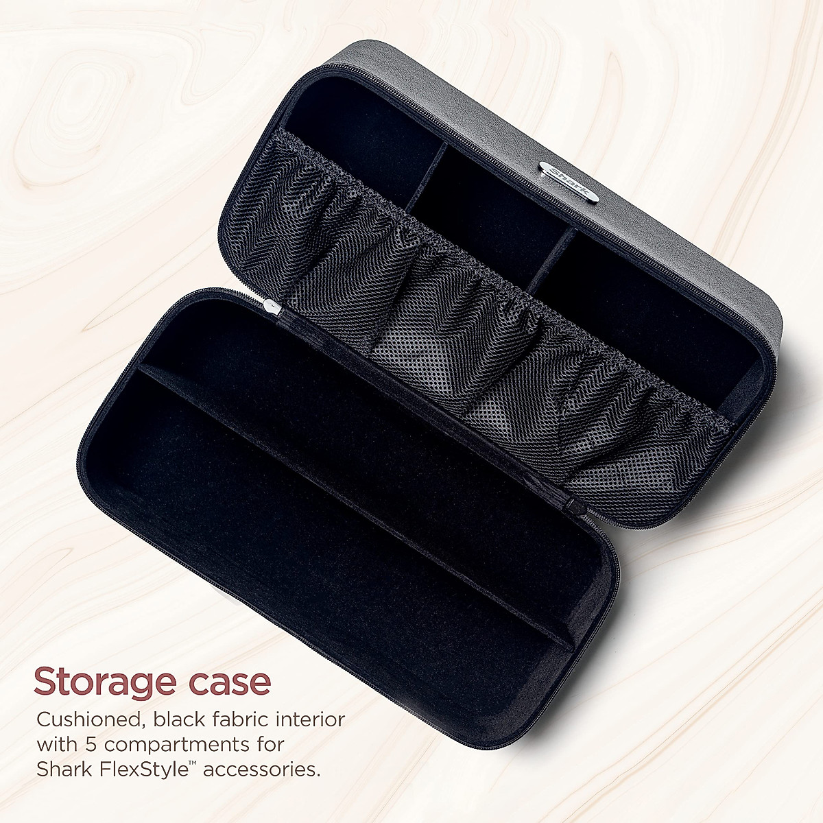 Shark XHD400SAC FlexStyle Air Styling & Drying System Storage Case, Vegan Leather Travel Case, Black