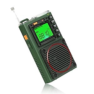 Retekess TR111 Shortwave Radio, Pocket Radio with Bluetooth, AM FM SW VHF WB Radio with APP Control, TF, Recording, Clock, Alarm, Sleep Timer, SOS, Flashlight