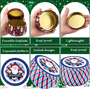 Yungyan Christmas Candle Tin Cans Set Metal Candles Tin Gifts Jars with Lids 8 oz Christmas Cookie Tins Candle Containers for Candle Making Storing Biscuits Tea Party Favors(24 Pcs)