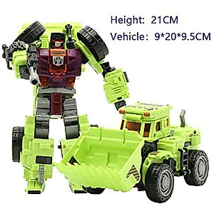 NBK Deformation Oversize Toys Robot Devastator Engineering Combiner 6 in 1 Action Figure Car Truck Model Gift for Kids Boys (Green)