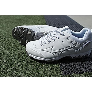 Mizuno womens 9-spike 9 Spike Swift 7 Low Metal Softball Cleat, White, 8.5 US