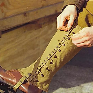 SMONT Canvas Gaiters Snake Gaiters Leg Gaiters for Men Ww2 Gaiters Reproduction WWII Us M1936 Leggings Gaiters for Hiking Army Khaki Canvas Gaiters Puttee Protection for Legs, 3R