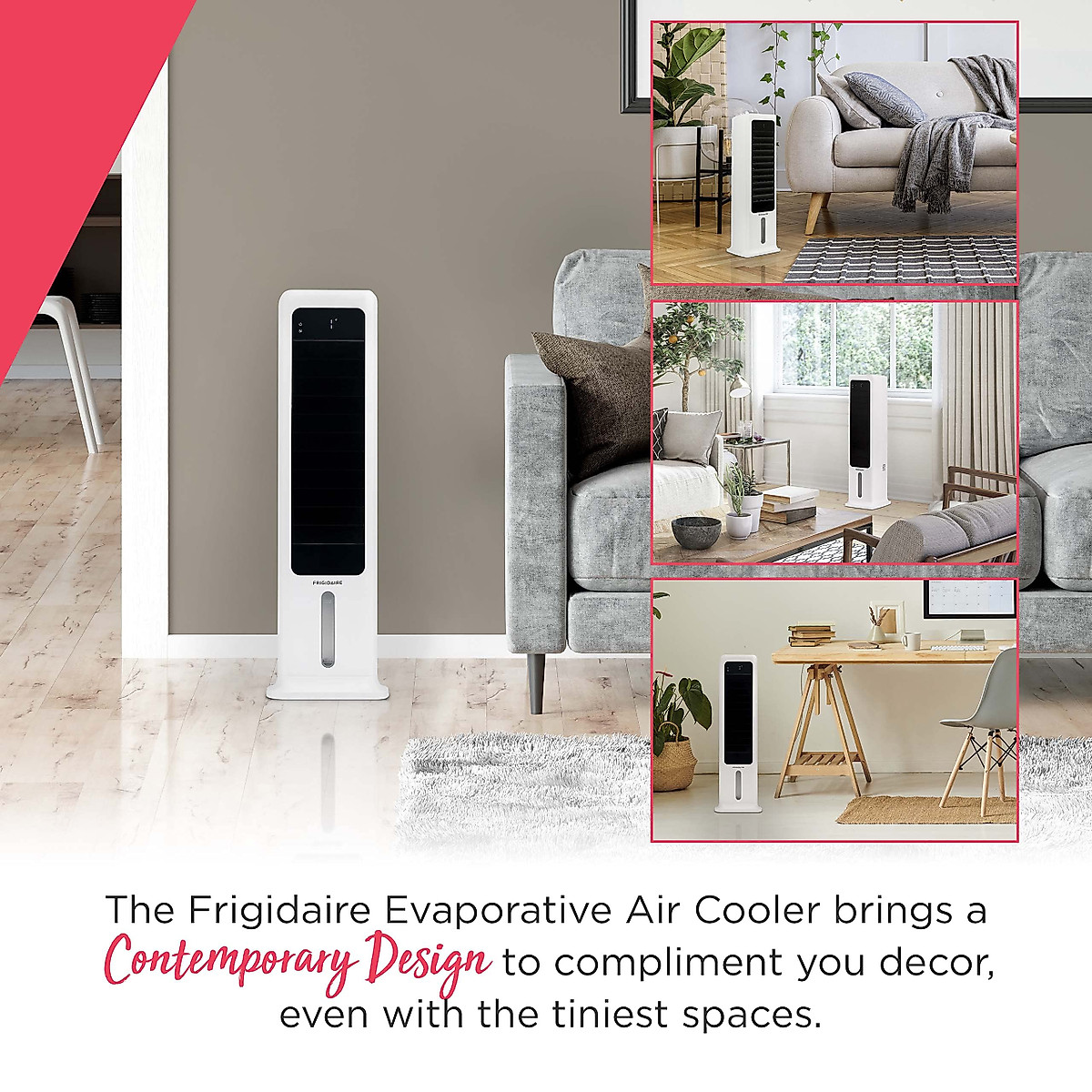 Newair Evaporative Cooler 412 CFM 215 sq. ft. Portable Freestanding Home Air Cooler 3 Fan Speeds Dual Direction Oscillation White Evap Cooler