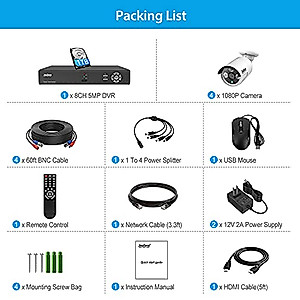 JouSecu 1080P 8CH Wired Home Security Camera System HD 5-in-1 Video DVR Recorder with 4X HD 2MP Weatherproof CCTV Cameras, Motion Alert, Remote Access