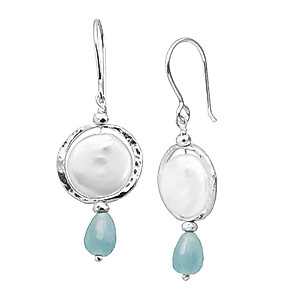 Silpada 'Josephine' Freshwater Cultured Pearl, Blue Quartz and Hematite Drop Earrings in Sterling Silver