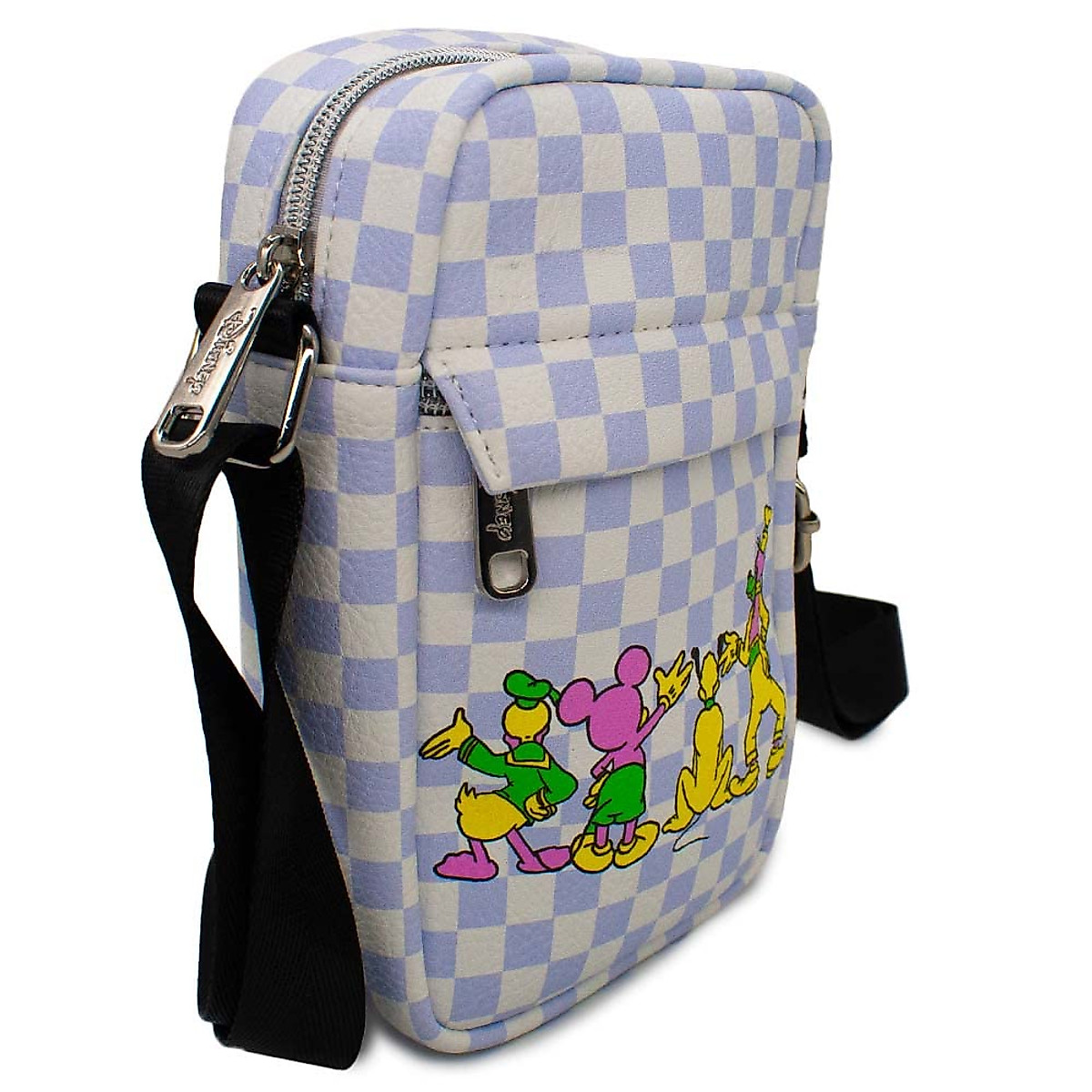 Disney Bag, Crossbody, Fab 4 Back Side Pose, Checkered, Vegan Leather