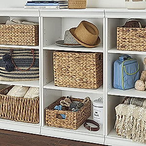 ClosetMaid Modular Storage Shelf Unit with 3 Shelves, Wood Closet Organizer Adjustable, Stacking, Full Backer, Decorative Trim, White, 40.29 H x 21.39 in. W x 15.91 in. D