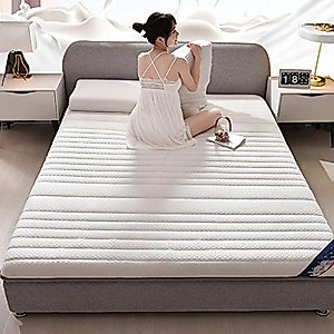 ASIERY Memory Foam Latex Mattress Folding Mattress Queen/King/Double/Full Size Bedspread Breathing Foam Tatami Mattress, White, Thickness 9cm (Size : 150200cm)