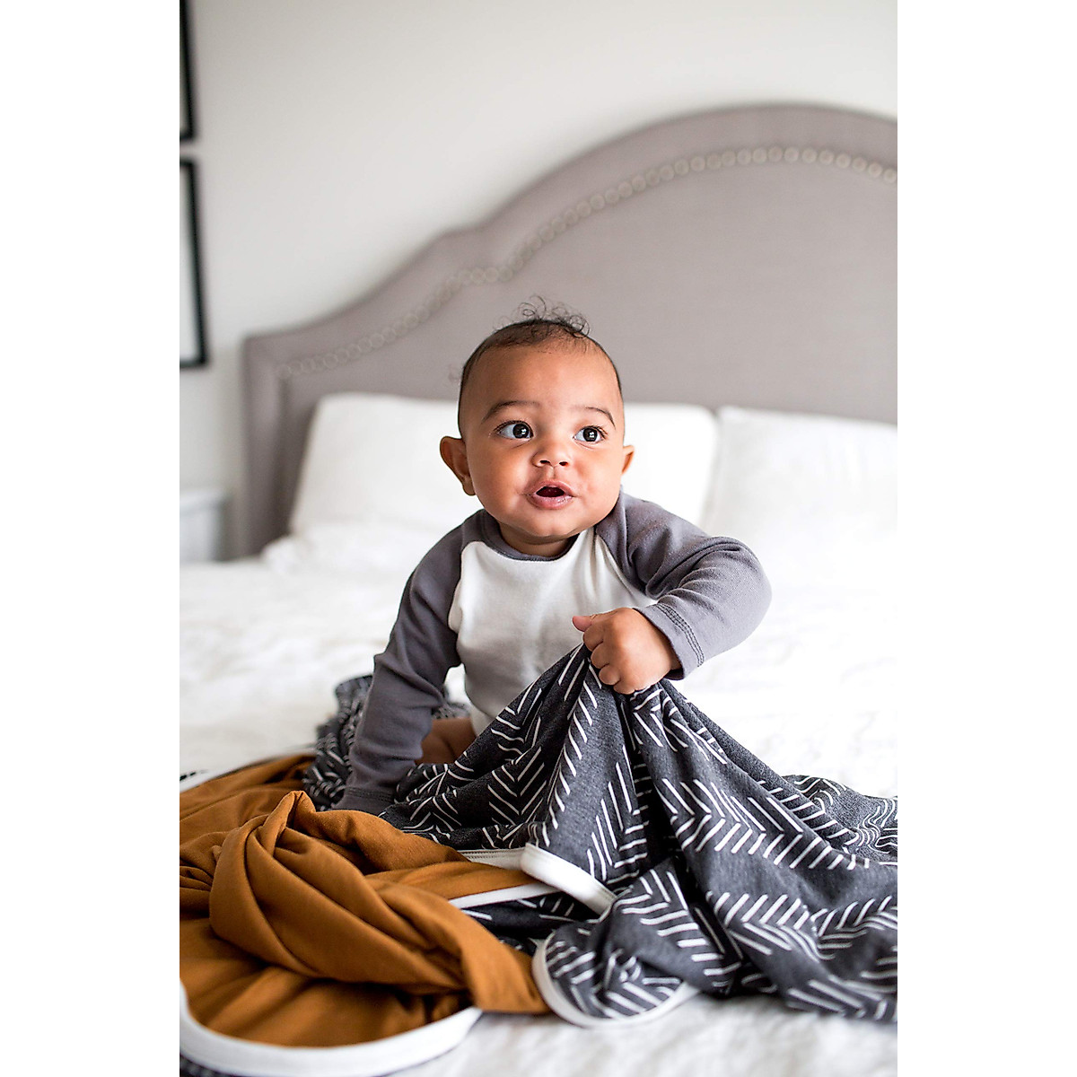 Large Premium Knit Baby 3 Layer Stretchy Quilt Blanket Canyon by Copper Pearl