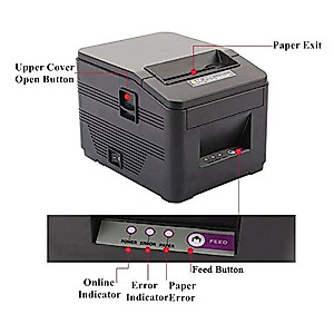 N/A Kitchen Receipt Printer 160mm/s High Speed 80mm for Supermarket Cashier Small Bill Issuing Machine UBS+Network Port