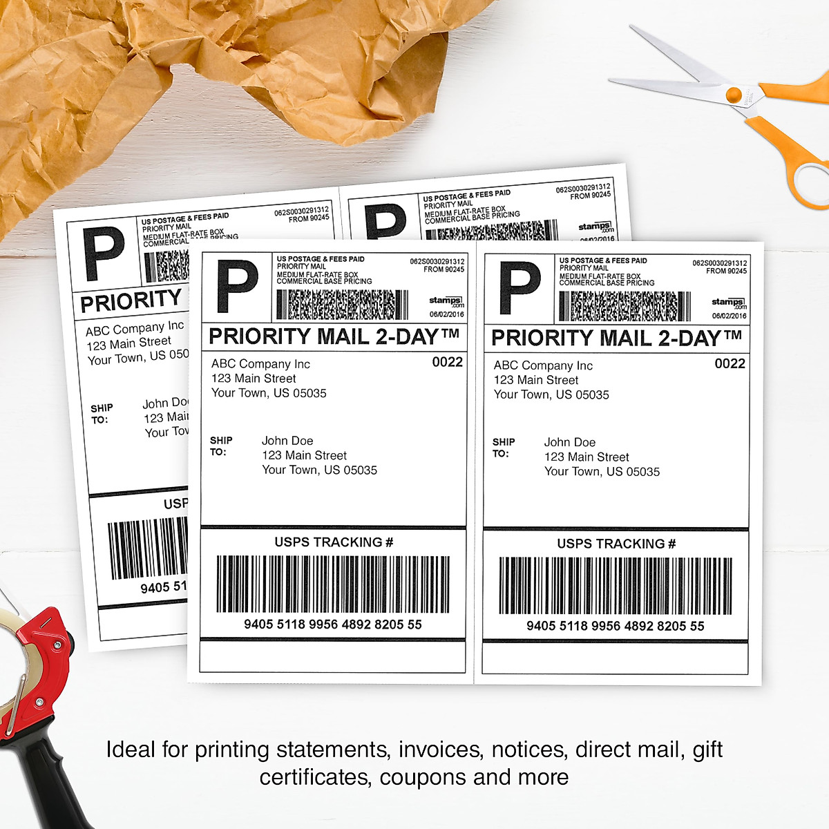 PrintWorks Half Sheet Perforated Paper, 8.5 x 11, 20 lb, 2500 Sheets, White (04116C)