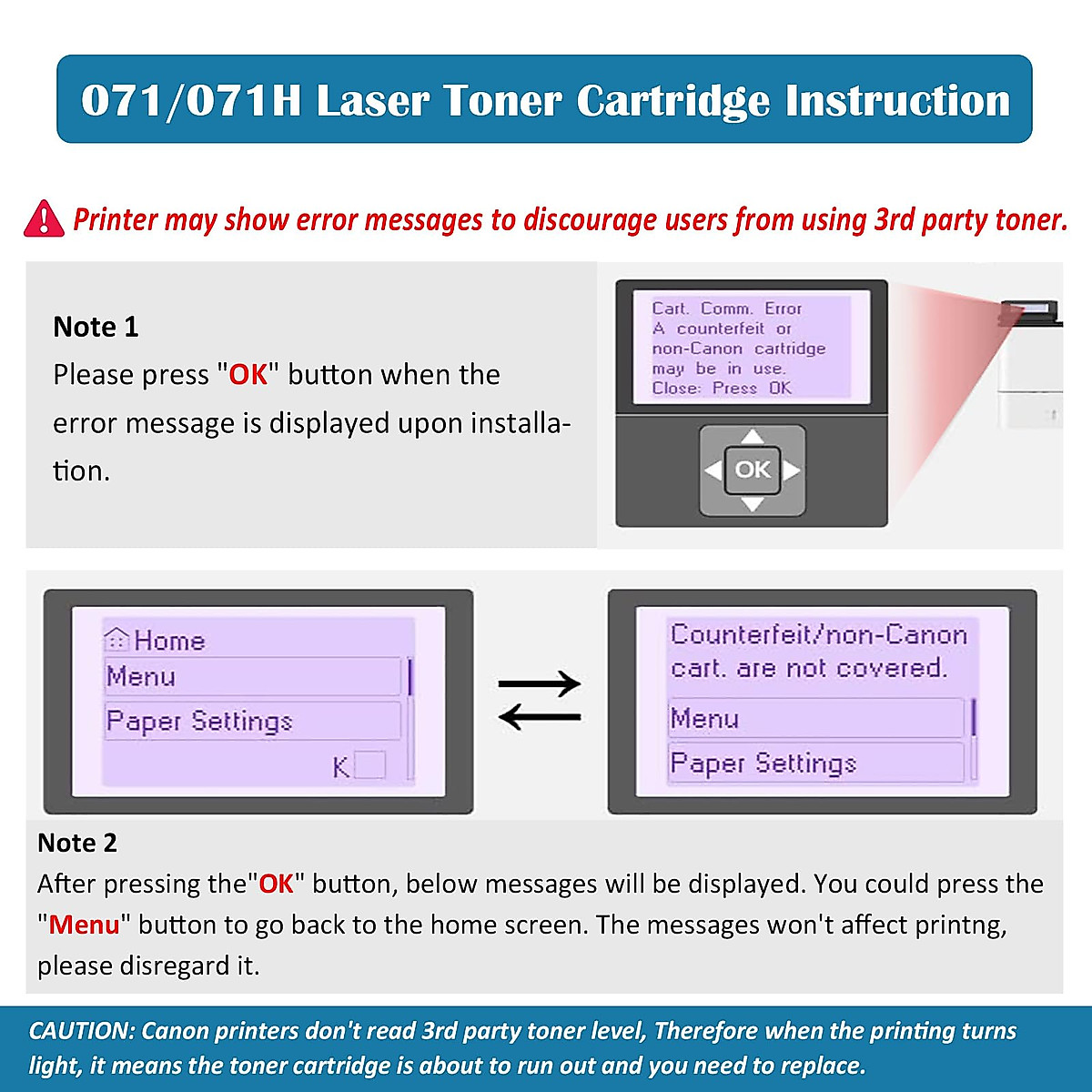 LAIPENG Compatible 071 H CRG071H Black High Yield 5646C001 for Canon 071H Imageclass LBP122dw MF272dw MF273dw MF275dw Toner Cartridge (1-Pack)